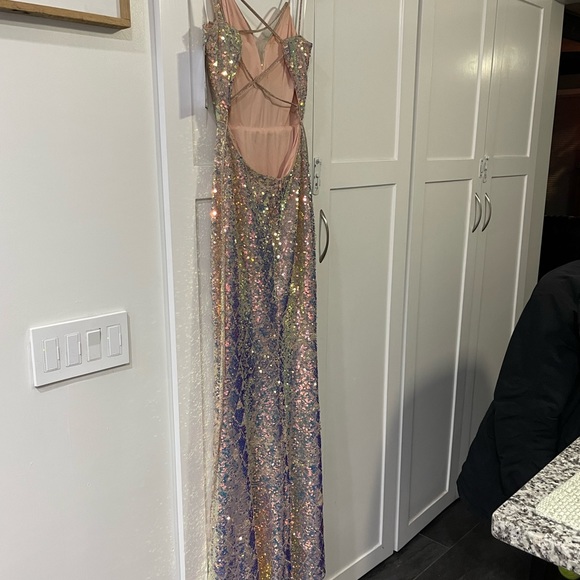 TLC | Dresses | Tlc Say Yes To The Prom Mermaid Iridescent Sequin Gown ...